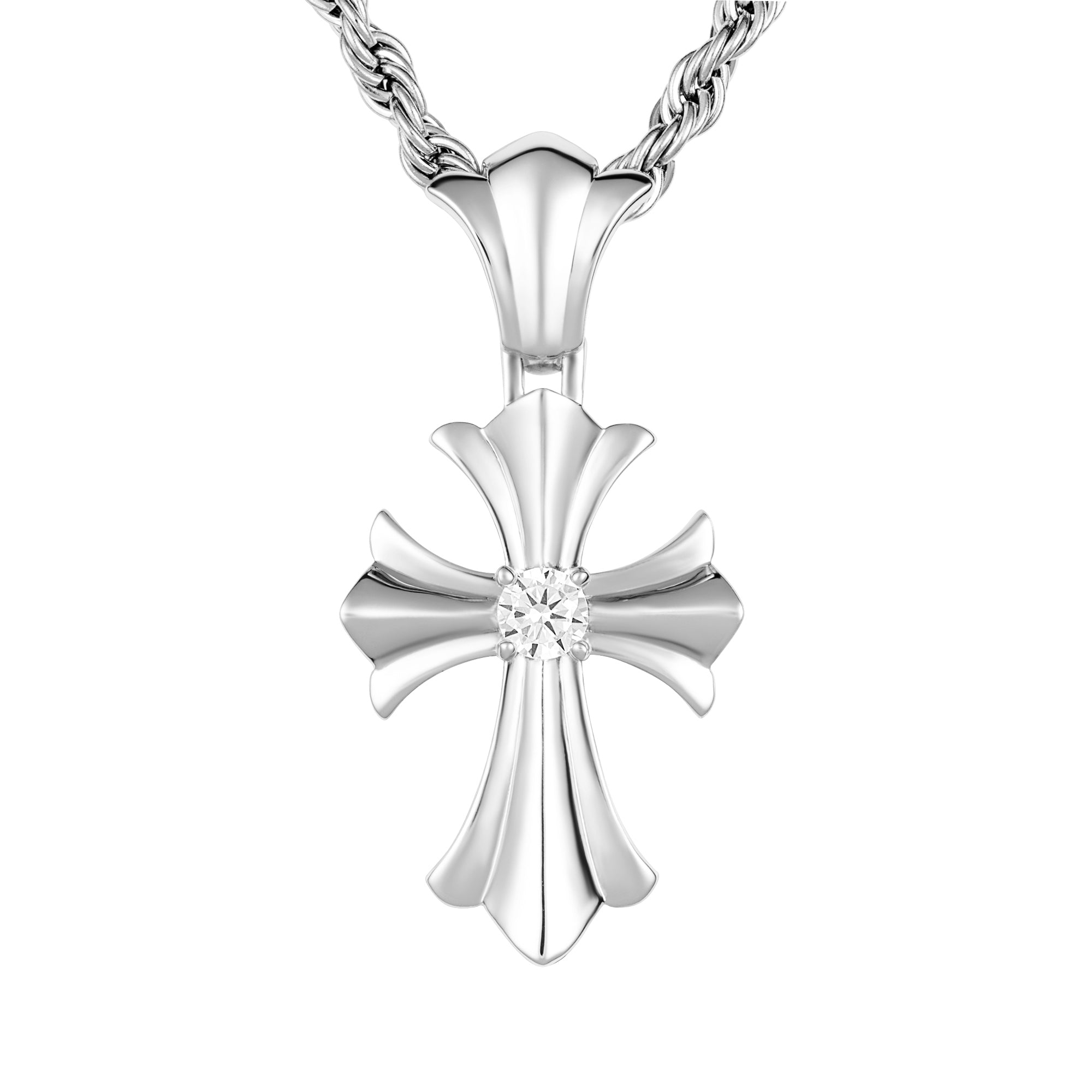 Cross Pendant | Reborn Cross White Gold | ICED STUFF®